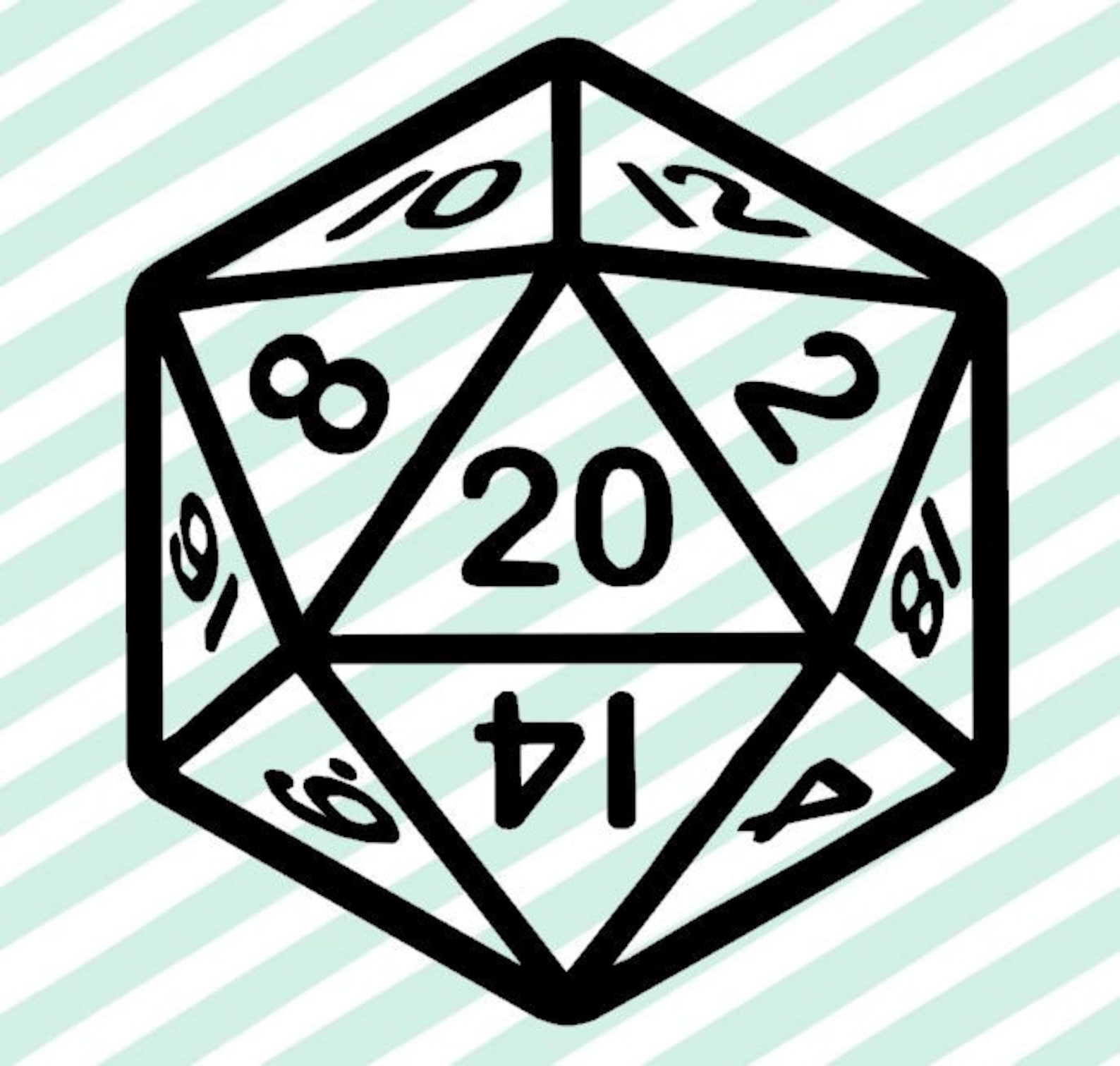 D20 Decal, Dnd Dice, Critical Roll Die 20, 20 Sided Dice, Crits Happen ...