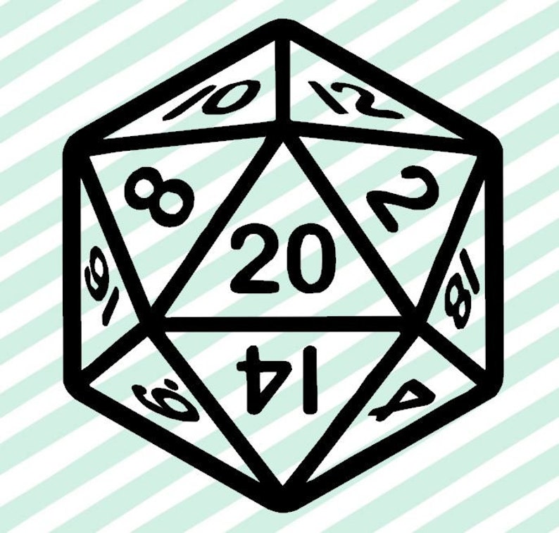 D20 Decal, Dnd Dice, Critical Roll Die 20, 20 Sided Dice, Crits Happen Sticker, Tabletop Gaming ...
