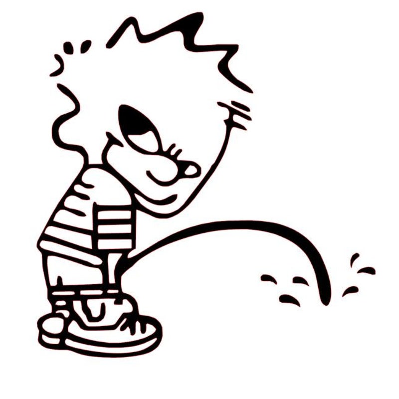 Calvin Pee on Decal - Etsy