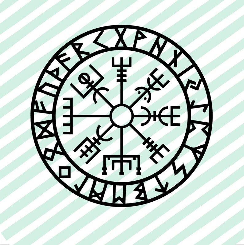 Vegvísir, Wayfinder Compass, Navigation Protective Symbol, Viking ...