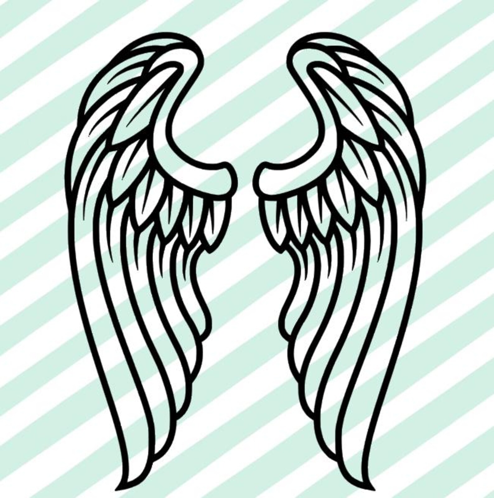 Angel Wings Decal, Statue Style Angel Wings, Wings of Freedom, Fantasy ...