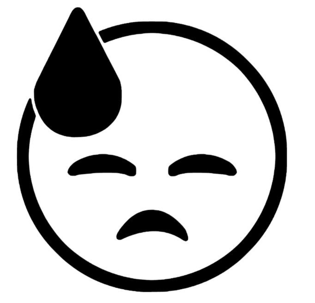 Cold Sweat Face Emoji, Custom Emojis, Kawaii Decals, Social Media Emoji ...