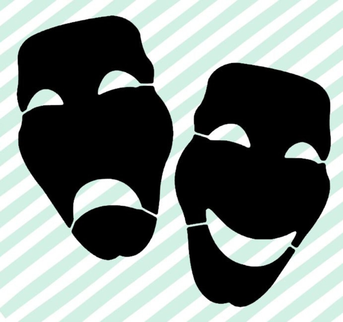 Drama Masks Decal, Comedy and Tragedy, Performing Arts, Custom Drama ...
