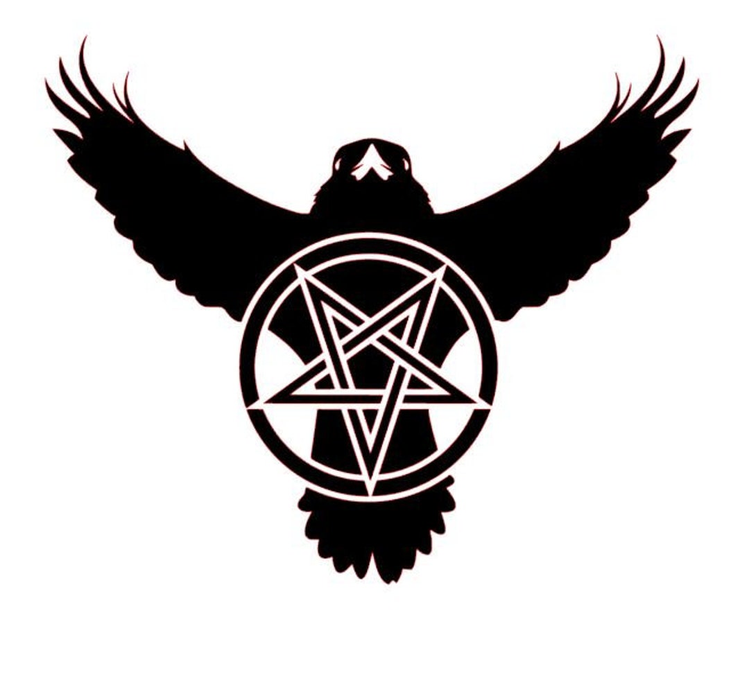 Raven With Inverted Pentacle Decal, Pagan Witchcraft Symbol - Etsy