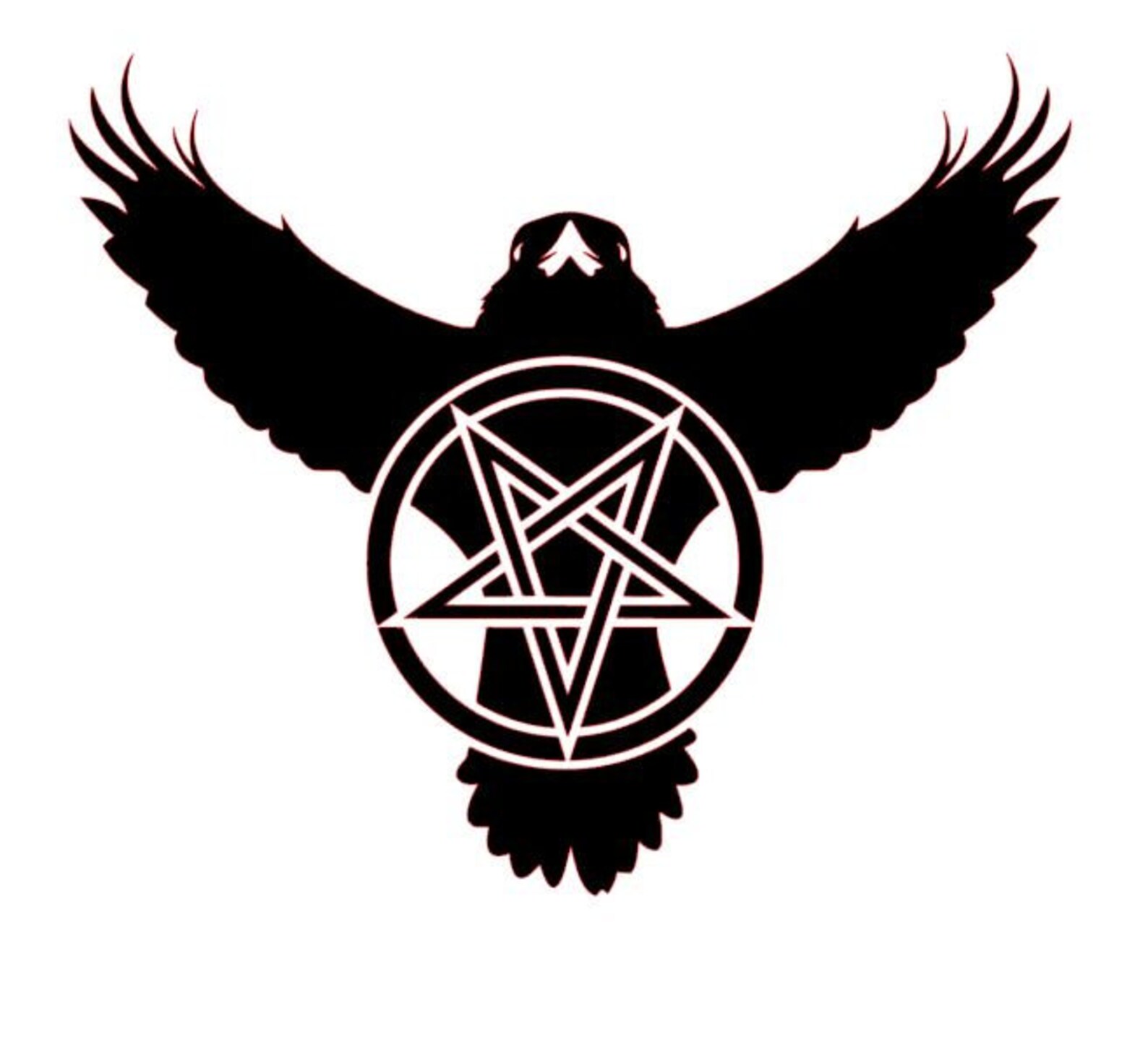 Raven With Inverted Pentacle, Mystical Raven, Occult Symbolism, Pagan ...