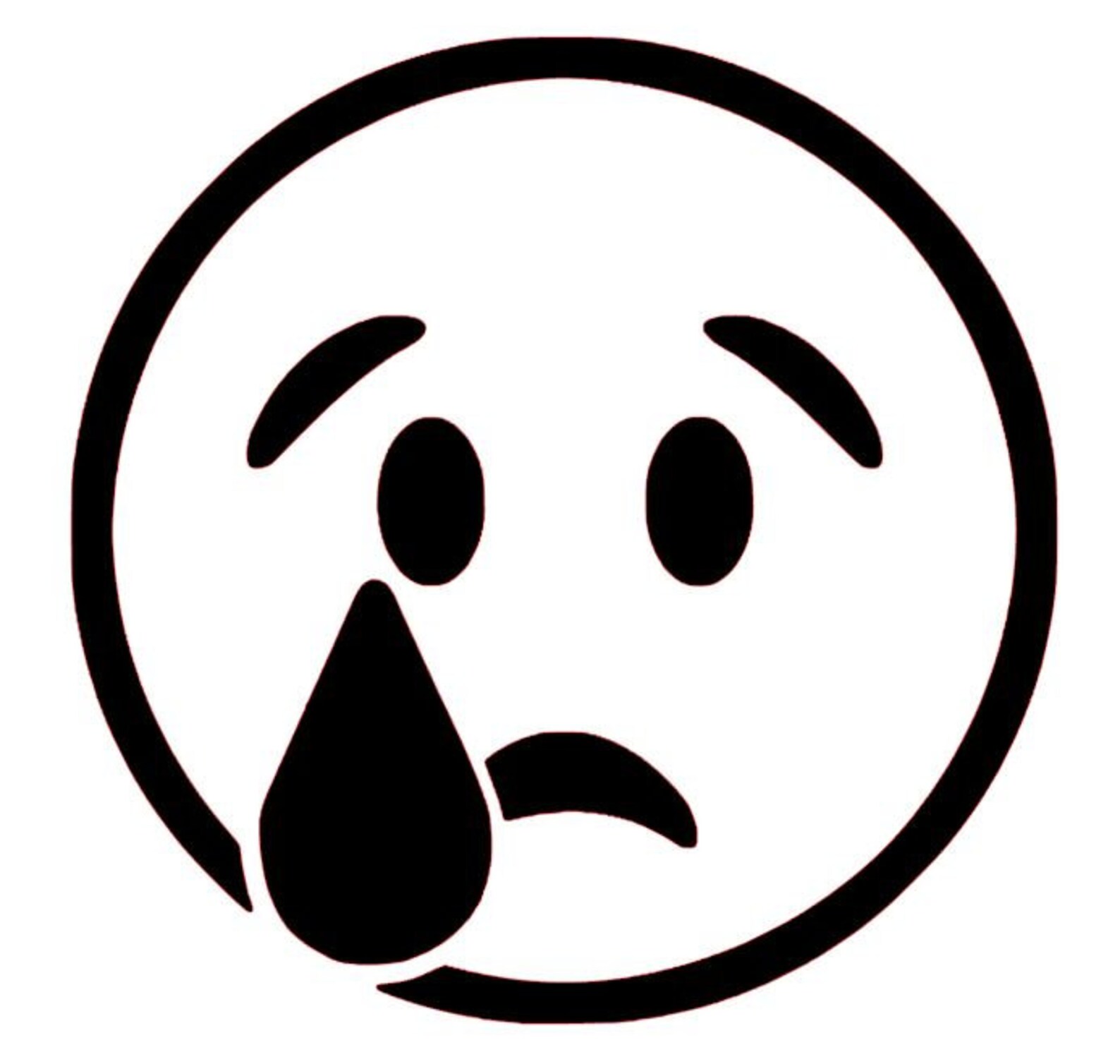 Crying Face Emoji, Custom Emojis, Kawaii Decals, Social Media Emojis ...