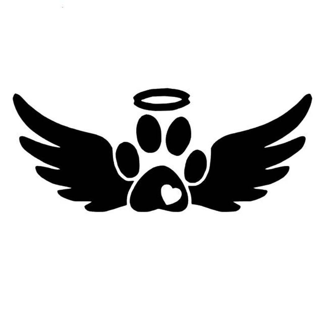 Pet Memoriam Decal, Customizable Memorial Sticker, Cat Paw Memorial ...