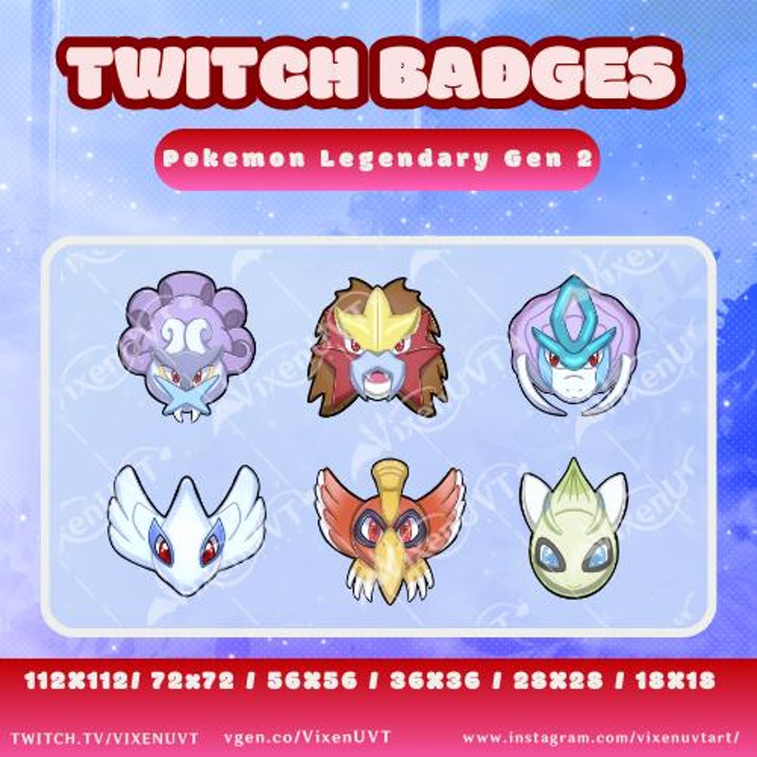 Pokemon Gen2 Legendry Sub/bit Badges - Etsy