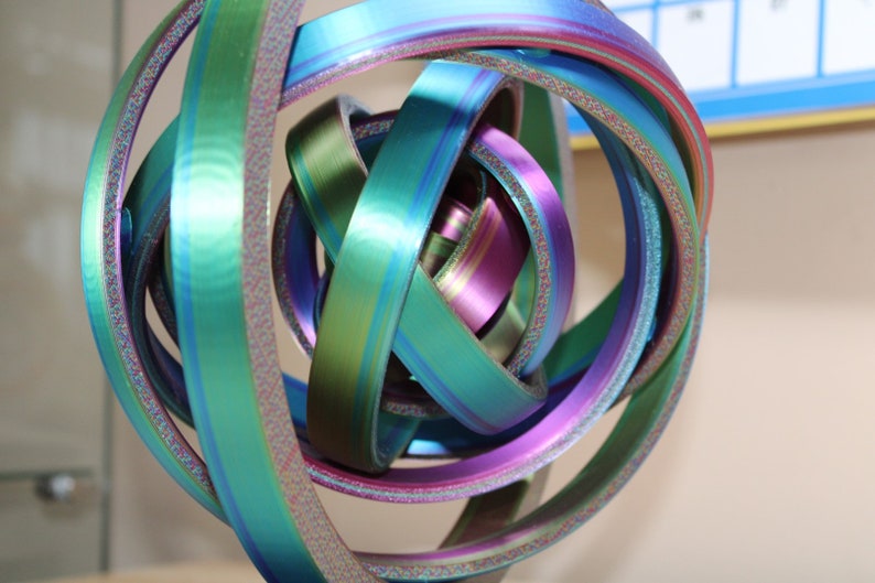 Kinetic Sculpture 3D Printed Black Tri-color Silk Stunning Art Piece ...