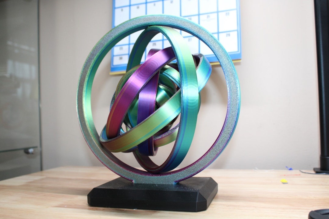 Kinetic Sculpture 3D Printed Black Tri-color Silk Stunning Art Piece ...