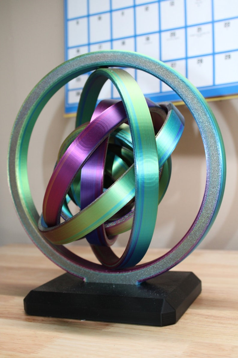 Kinetic Sculpture 3D Printed Black Tri-color Silk Stunning Art Piece ...