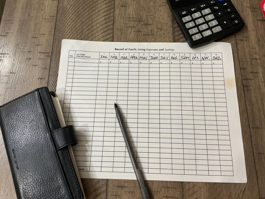 Monthly Expense Record - Etsy