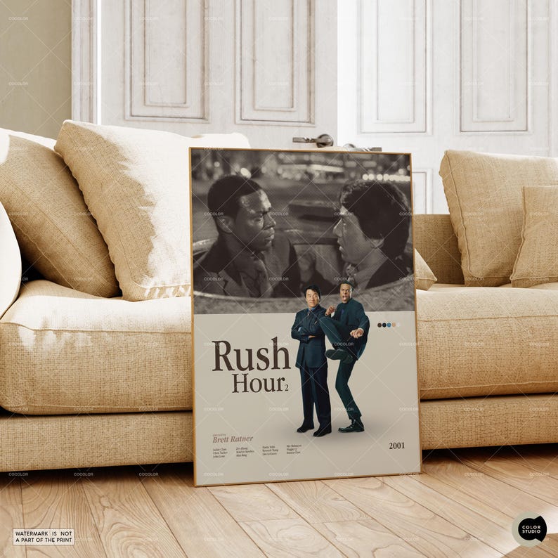 Rush Hour 2, Retro Movie Poster, Midcentury Modern, Retro Tv Show ...