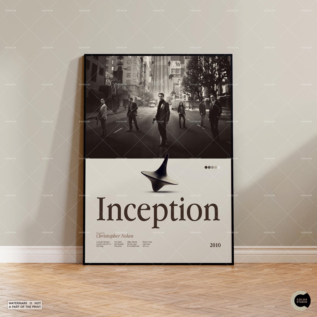 Inception, Christopher Nolan, Dicaprio, Retro Movie Poster, Midcentury ...