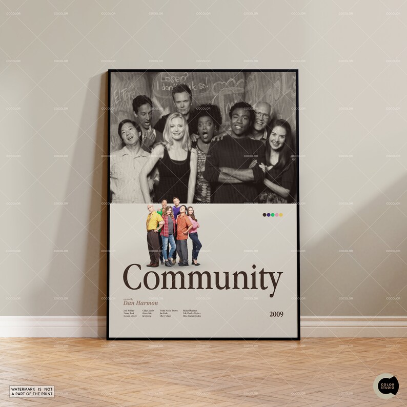 Community, Retro Movie Poster, Midcentury Modern, Retro Tv Show Poster ...