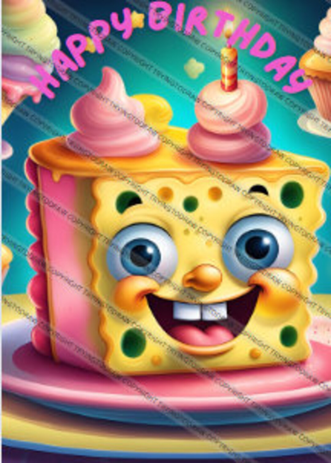 Spongecake Birthday - Etsy