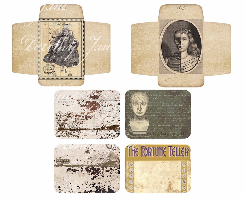 Halloween Spell Book Digital Paper: Witch Ephemera (digital Download ...