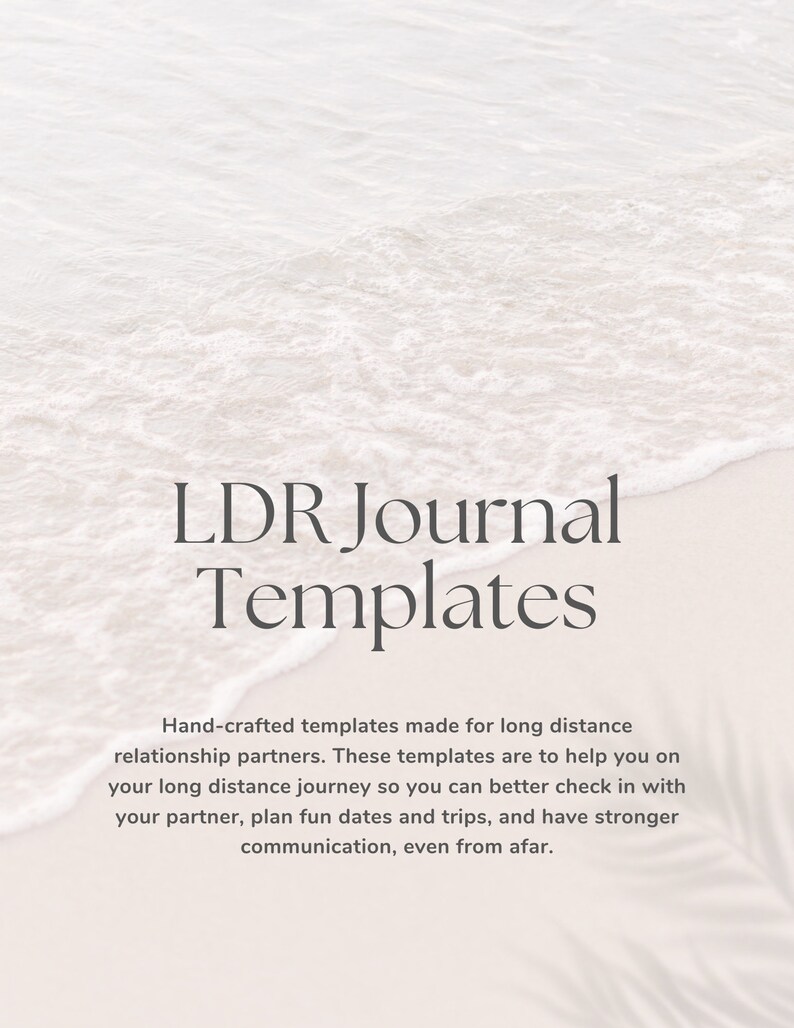 The Long Distance Relationship Journal & Templates - Etsy