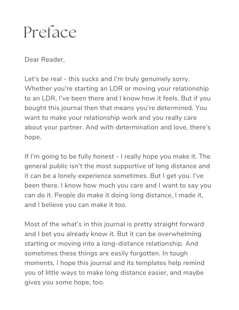 The Long Distance Relationship Journal & Templates - Etsy