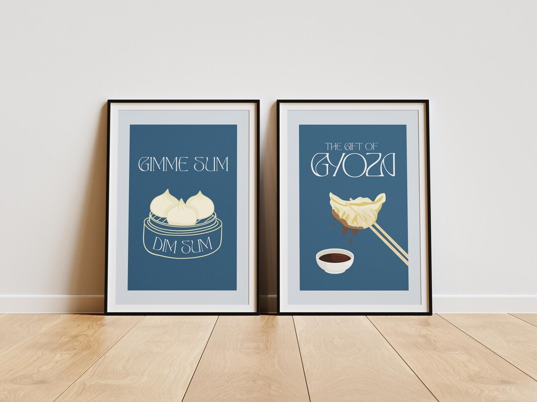 Set of 2 Dumpling Posters, Dim Sum Poster, Chinese Food Lover Gift ...