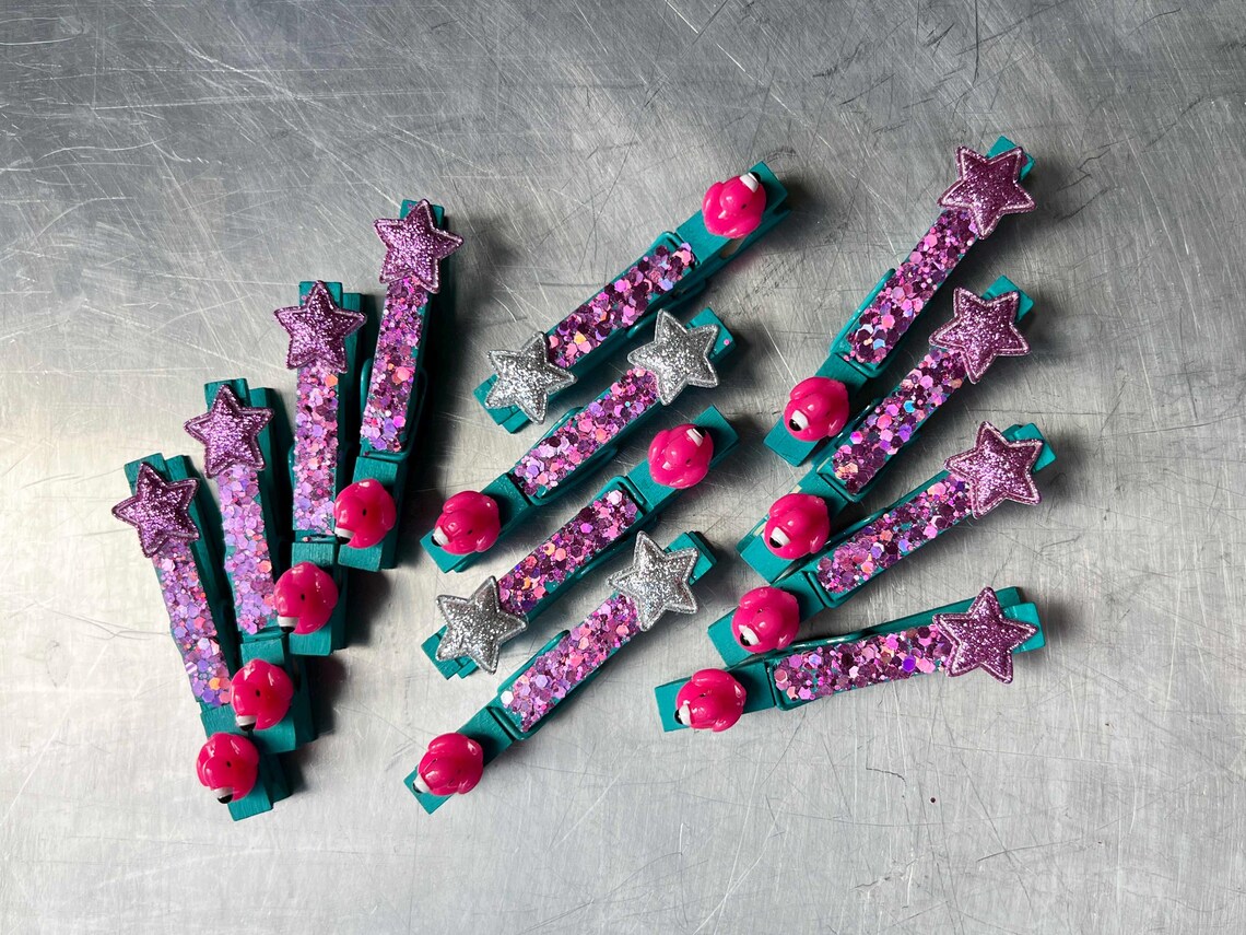 Cheer Spirit Pins Clips, Cheer Clothespins, Flamingo 12 Pins - Etsy