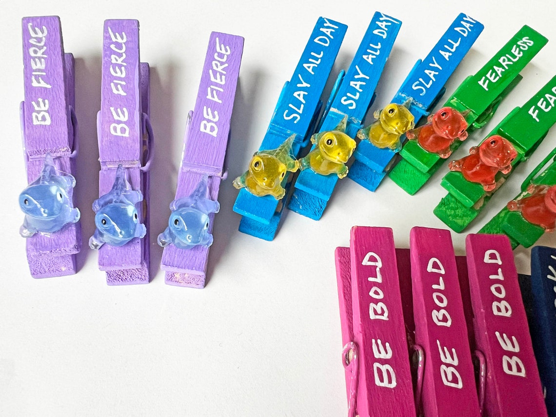 Cheer Spirit Pin, Clothespin Cheer Clips for Sharing - Etsy