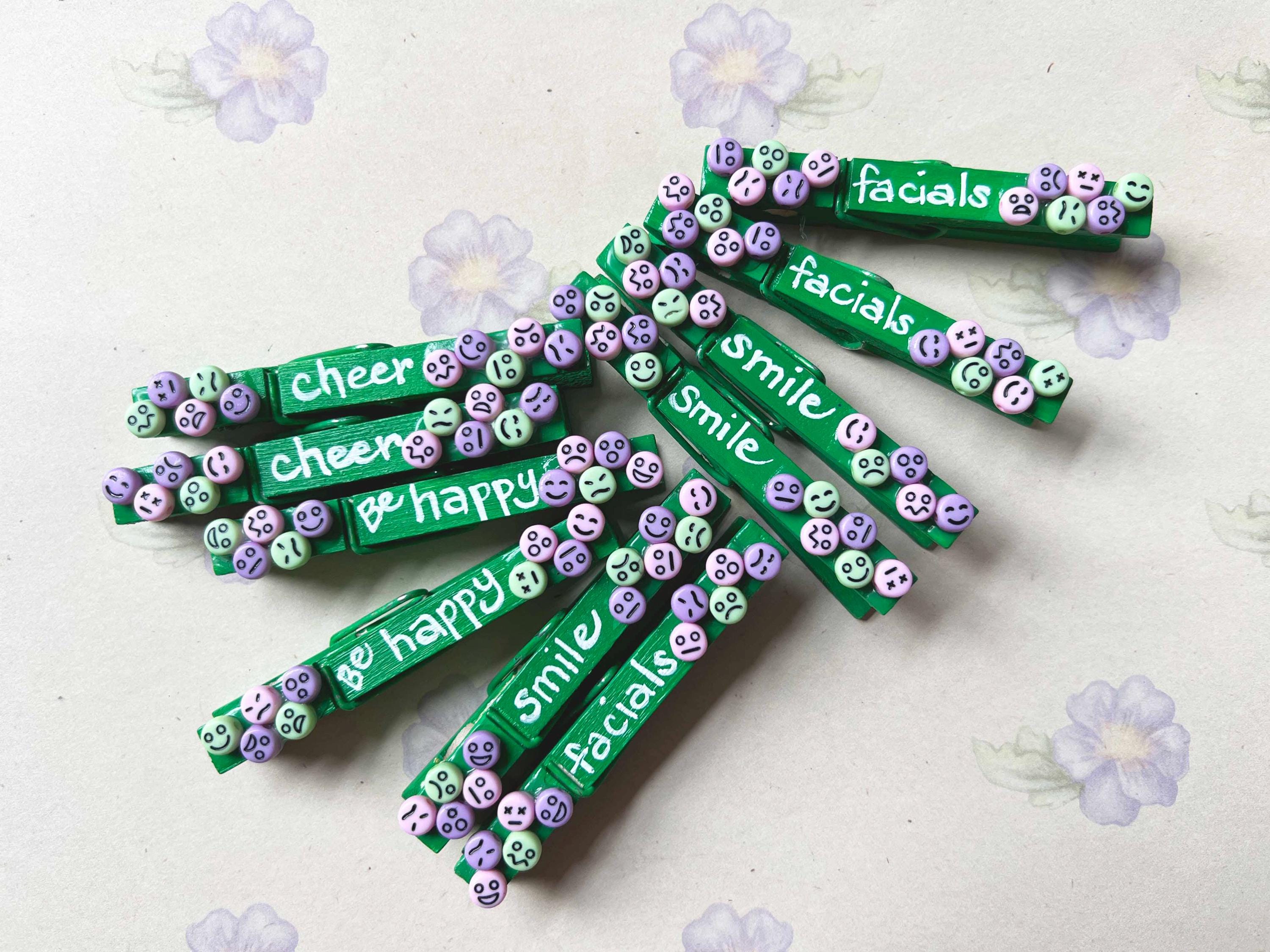 Cheer Clothespins, Cheer Spirit Pins Clips, Facials : - Etsy