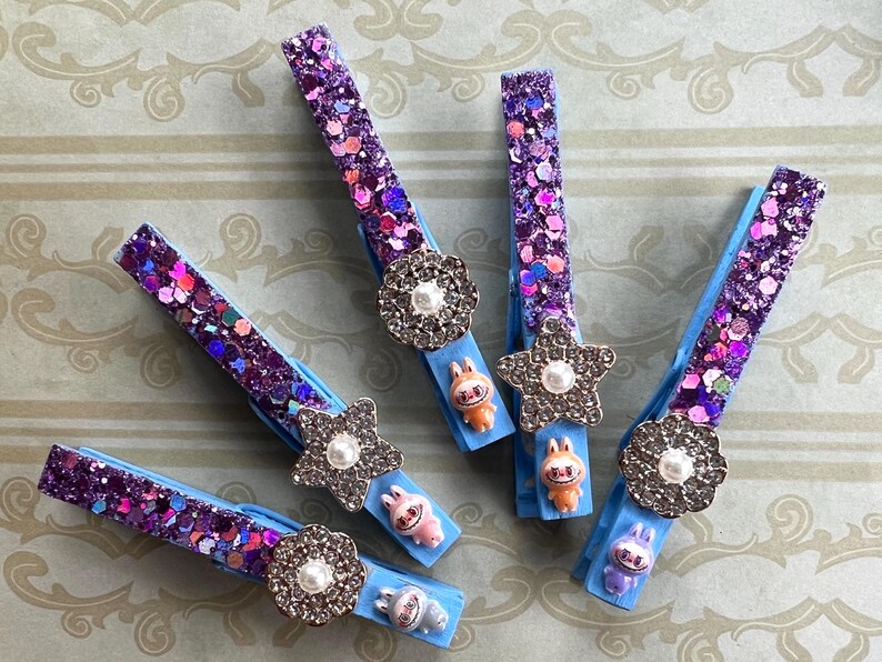 10 | Monster Bunny Cheer Spirit Pins, Glittery Cheer Clips, Competition ...