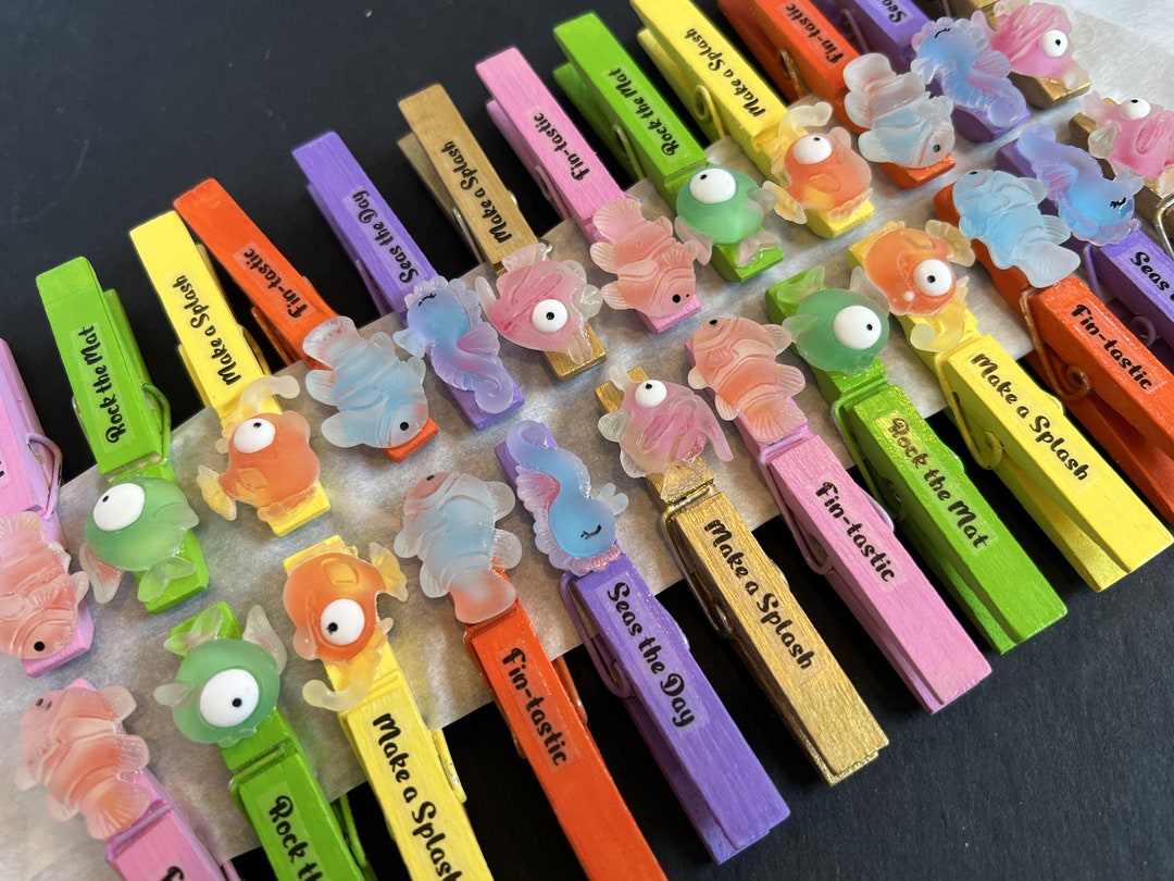 Cheer Spirit Pins, 24 Cheer Clothespin Clips, Fish - Etsy