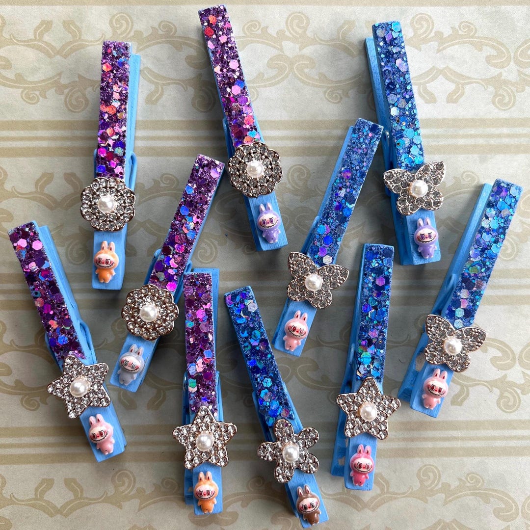 10 | Monster Bunny Cheer Spirit Pins, Glittery Cheer Clips, Competition ...