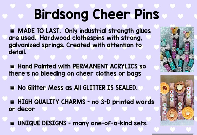 10 | Monster Bunny Cheer Spirit Pins, Glittery Cheer Clips, Competition ...