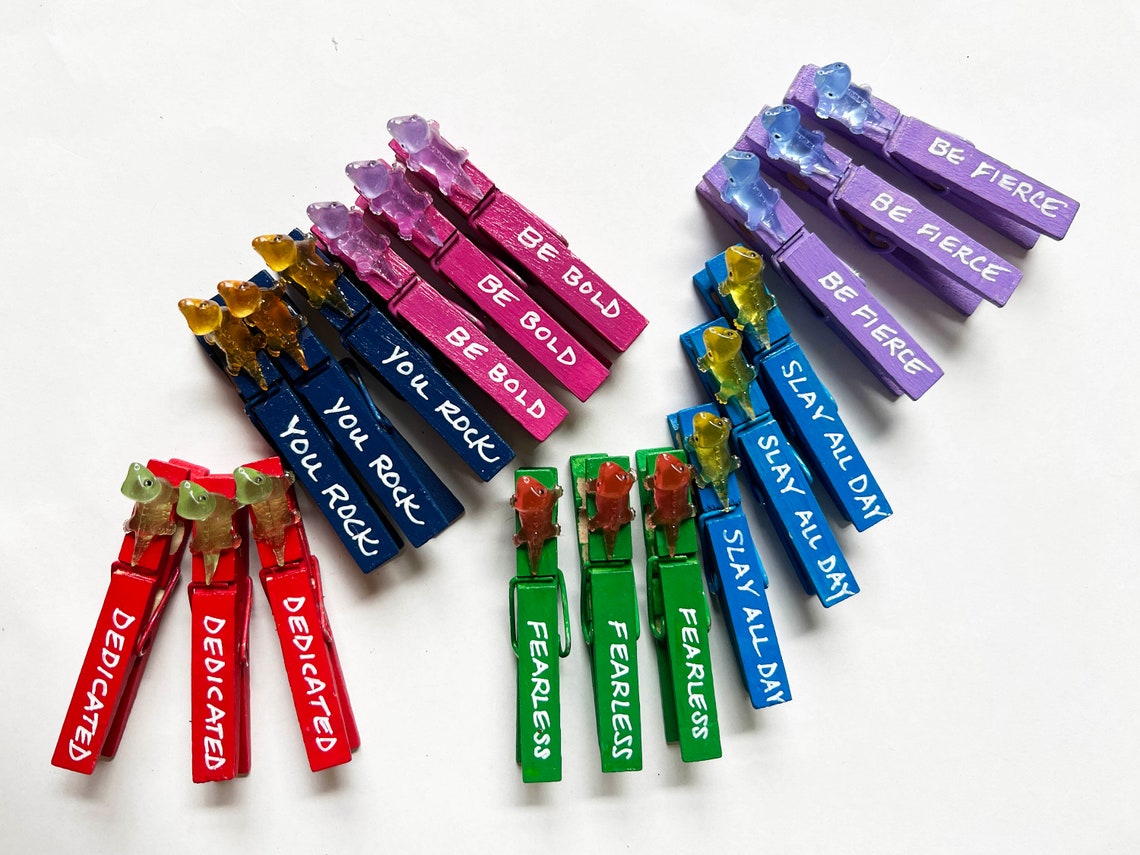 Cheer Spirit Pin, Clothespin Cheer Clips for Sharing - Etsy