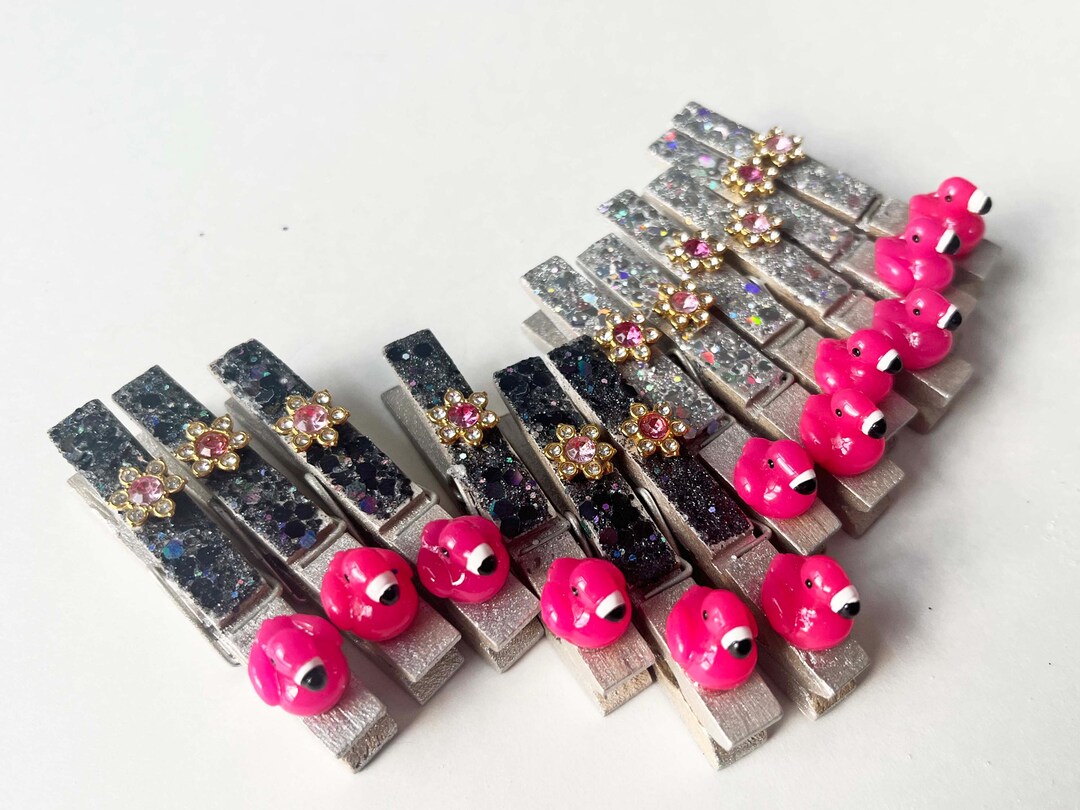 Cheer Spirit Pins Clips, Cheer Spirit Pin Clothespins, Flamingo With ...