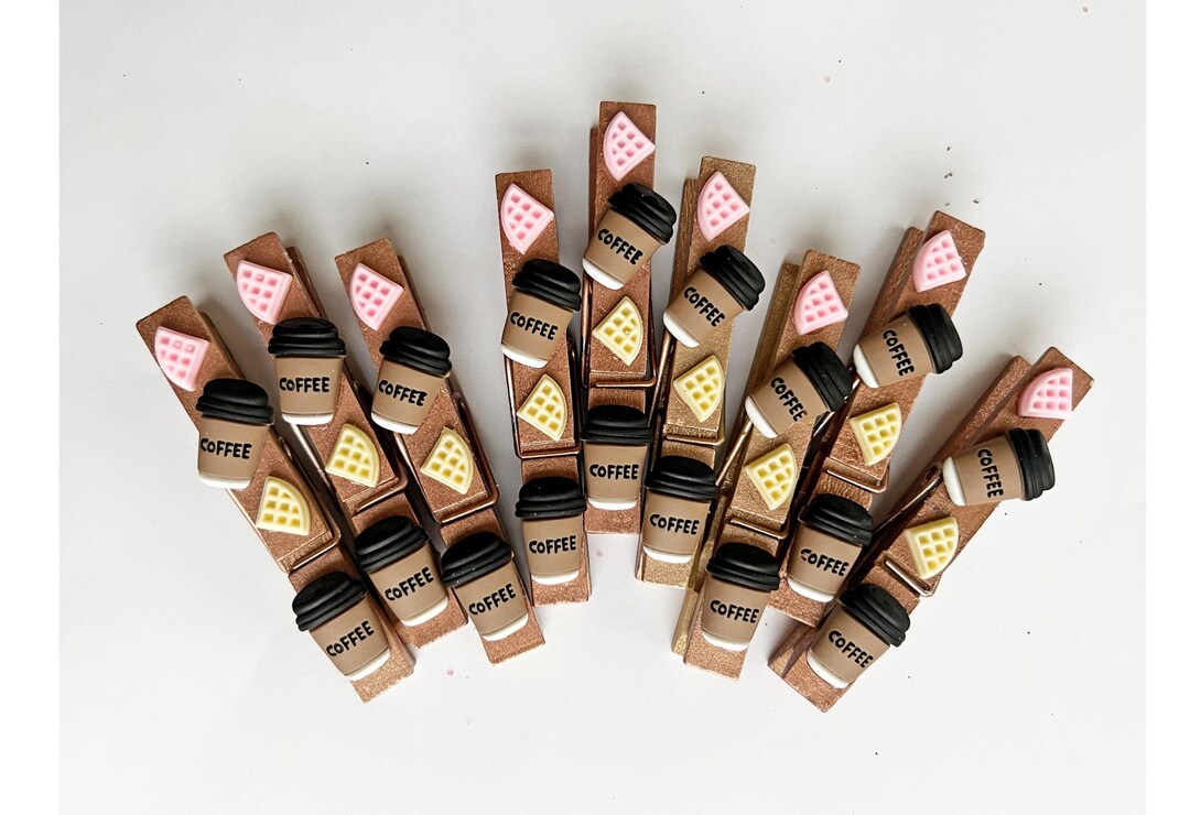15 Cheer Spirit Pin Clips, Cheer Clothespins, Coffee, A Latte Luck, Set ...