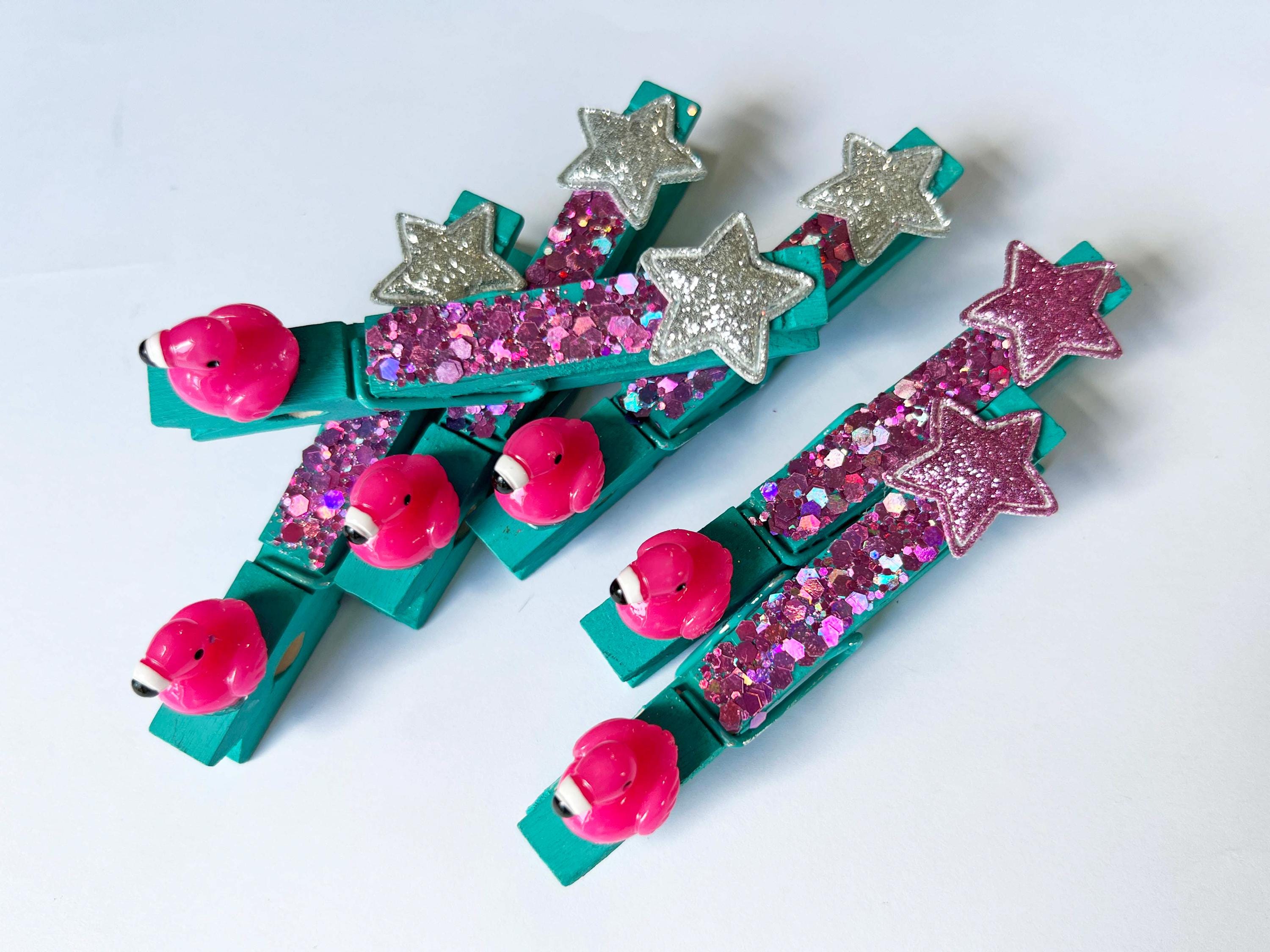 Cheer Spirit Pins Clips, Cheer Clothespins, Flamingo 12 Pins - Etsy