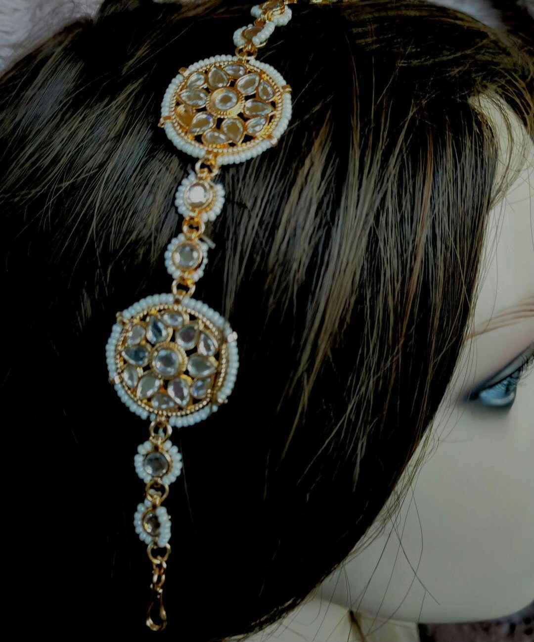 Rosegold Sheesh Phool,mathapatti,hair Accessories,head Jewelry, Head ...