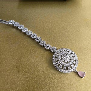 Silver Diamond Tika/cz Head Tika/forehead Jewelry/pakistani Bridal ...
