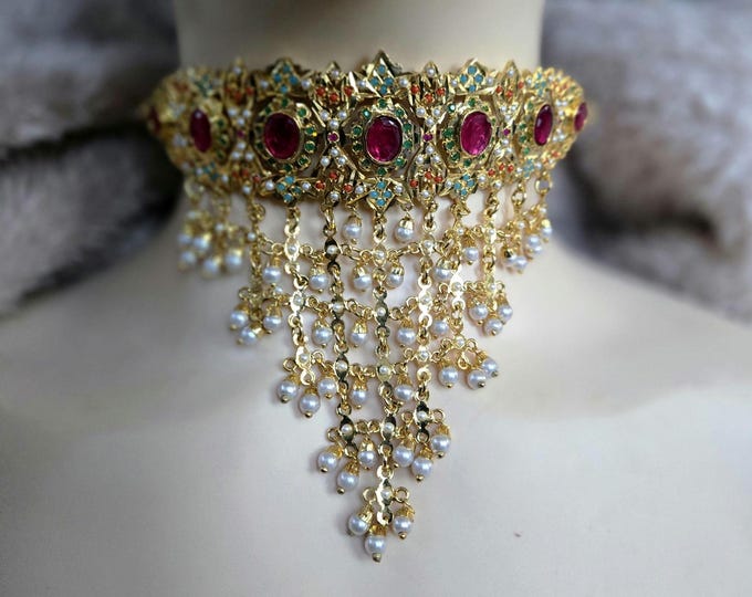 Traditional Jadau Set,ruby and Green Set,hyderabad Jewelry,pakistani ...