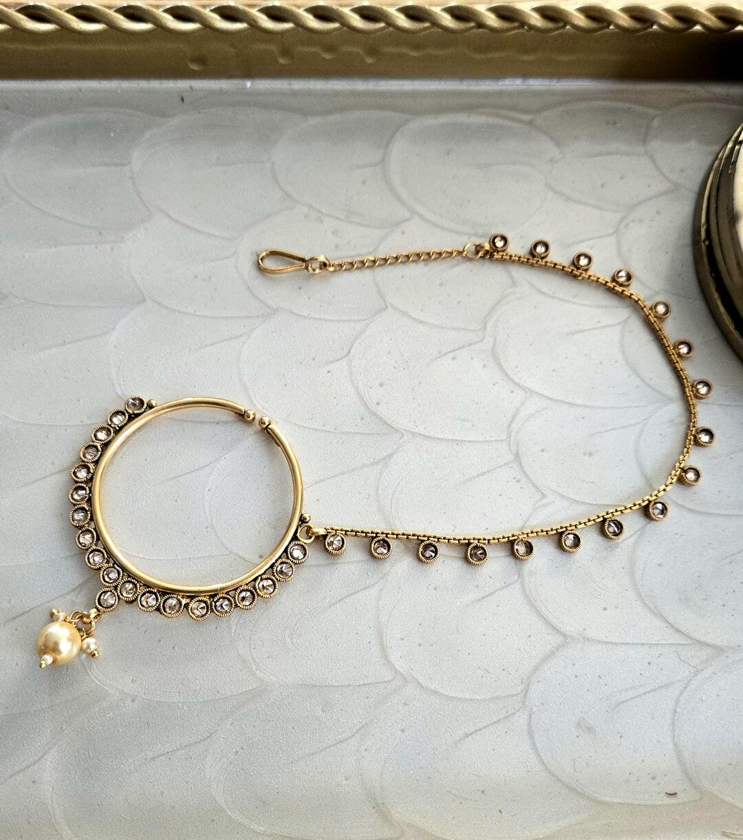 Polki Nose Ring,nose Ring,press on Nose Ring,no Piercing Nose Ring ...