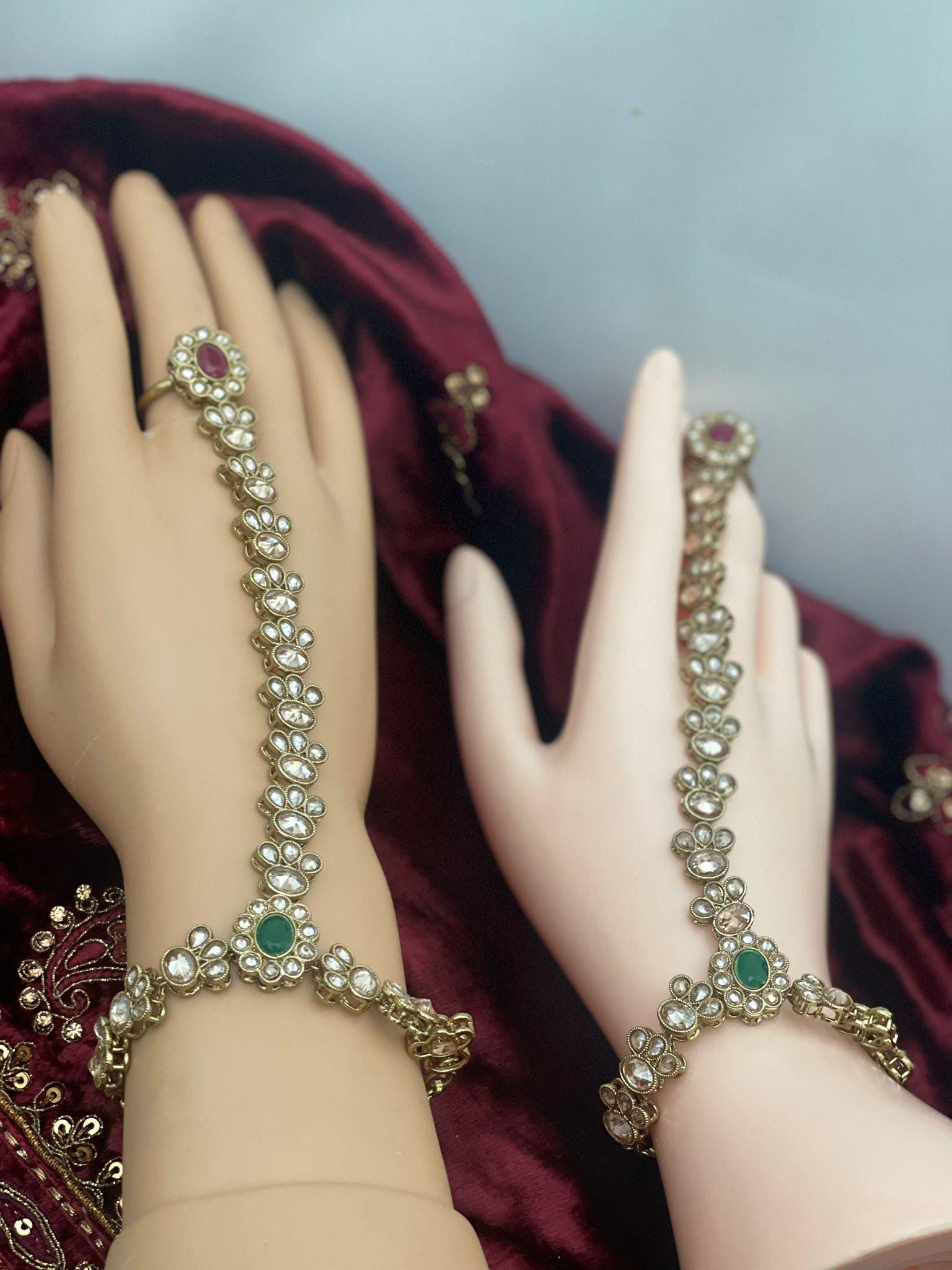 Antique Gold Haathphool/hand Jewelry/haathpaan/south Indian Jewelry ...