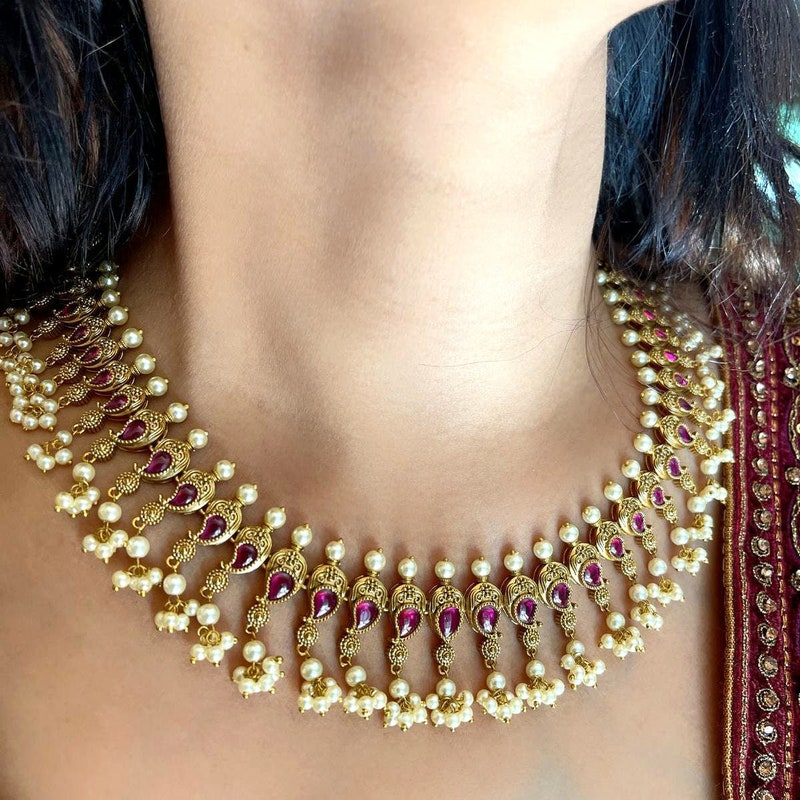 Indian Ruby Necklace - Etsy