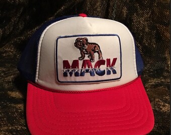 Mack Trucks Trucker Hat Vintage Snapback Hat Mesh Hat Yellow Hat ...
