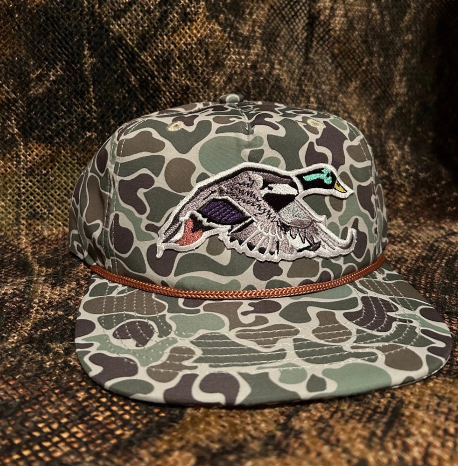 Mallard Duck Retro Camo Snapback Hat - Etsy