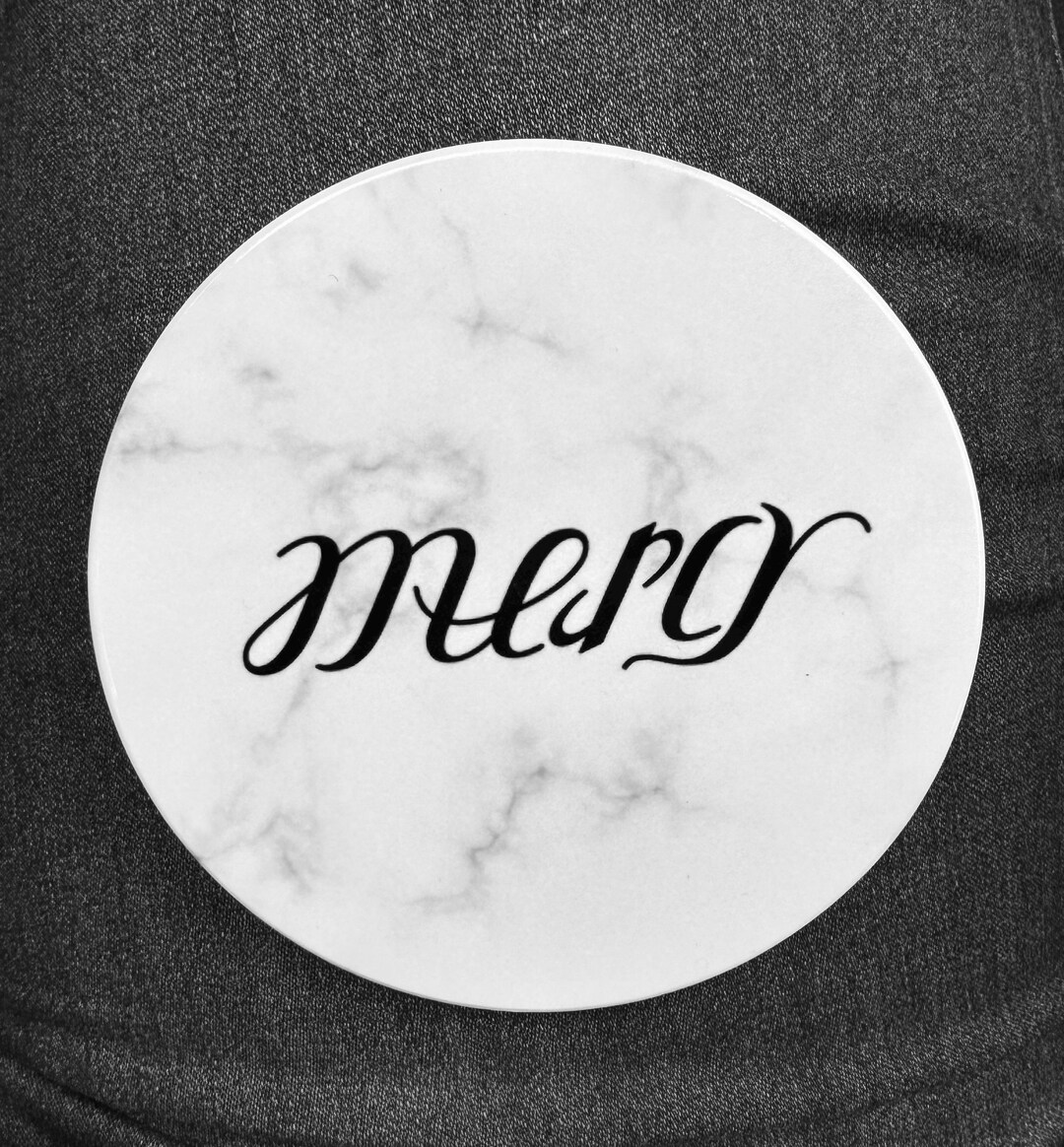 Grace & Mercy Ambigram Ceramic 2 Piece Coaster Set Unique Christian ...