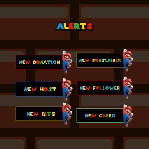 Lofi Fully Animated Super Mario Streaming Overlays *includes 5 Screens ...