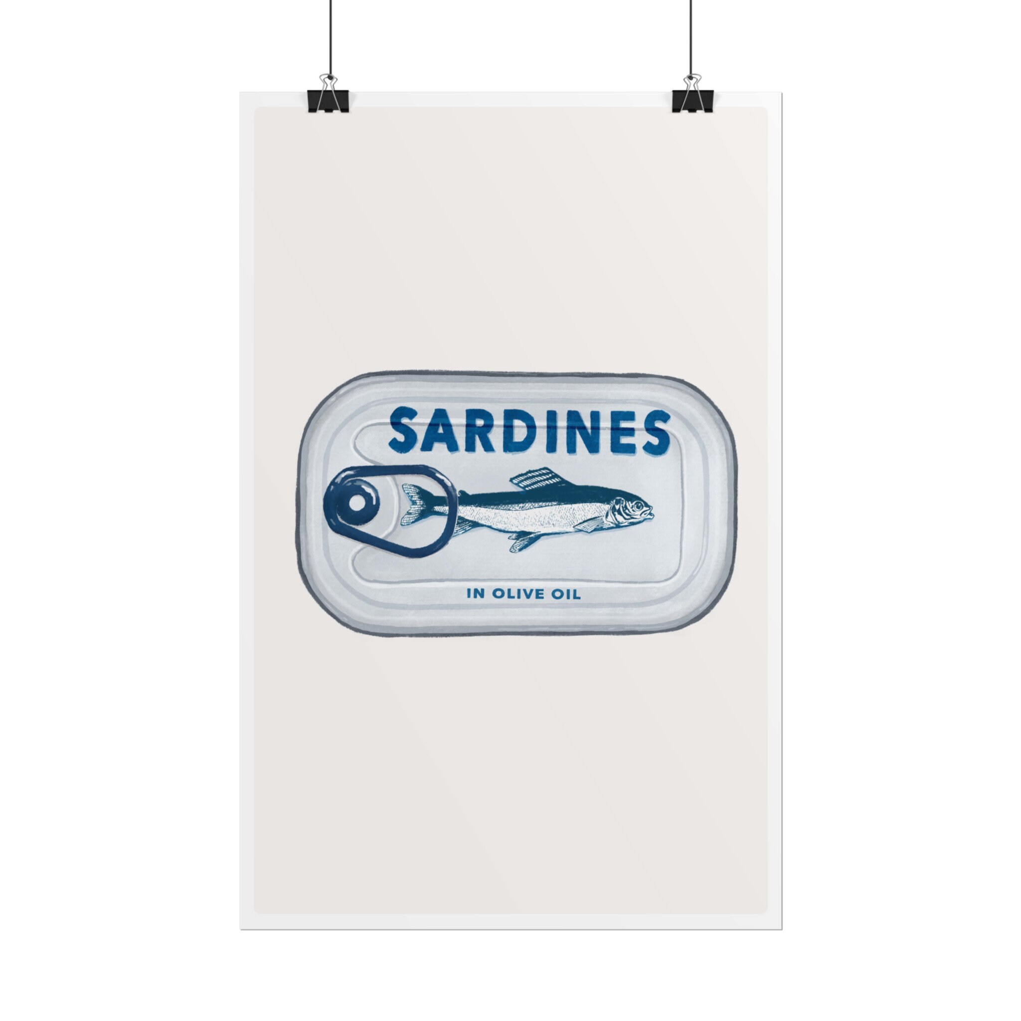 Tinned Sardines Watercolor Painting Print, Gift Sardines, Kitchen ...