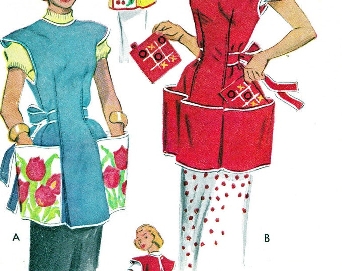 1950s Apron Pattern Mccalls 1713 Womens Full Embroidered - Etsy