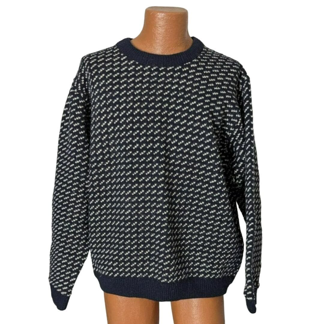 Vintage LL Bean Birdseye Norwegian Fishermans Wool Crewneck Sweater ...