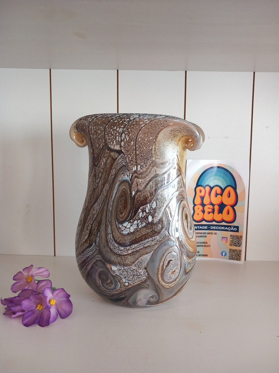 Maltese Gozo Glass Large Curled Vase - Etsy
