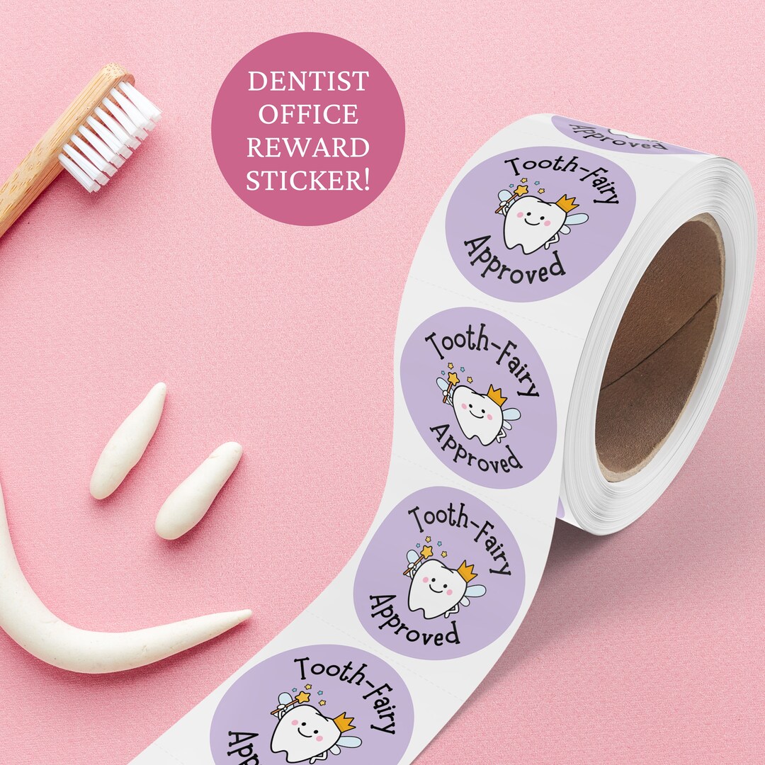 Tooth Fairy Sticker for Pediatric Dentist Office Sticker for Kid Reward ...